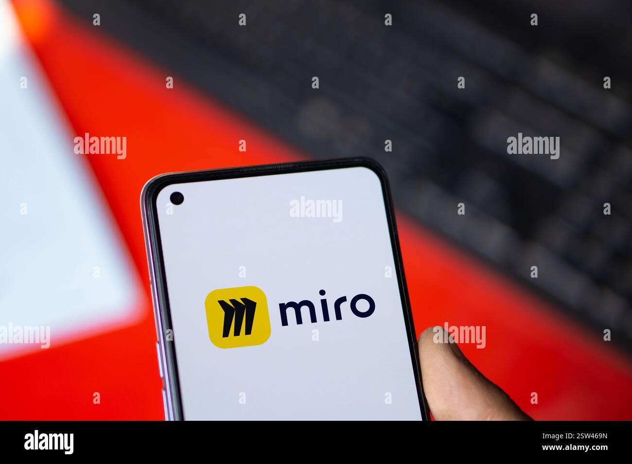 Dhaka, Bangladesh- 19 Sep 2024: Miro logo is displayed on smartphone ...