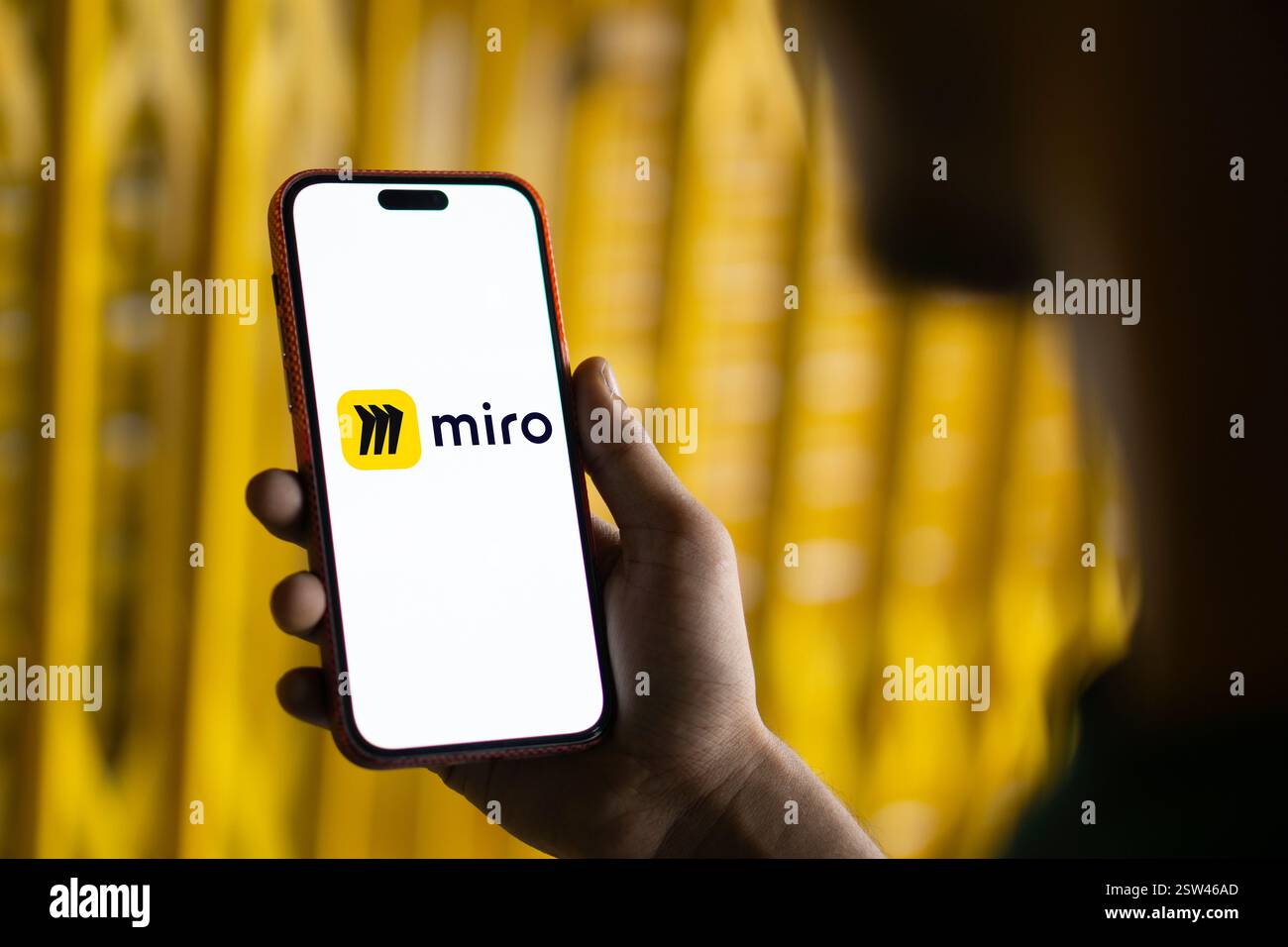 Dhaka, Bangladesh- 19 Sep 2024: Miro logo is displayed on smartphone ...