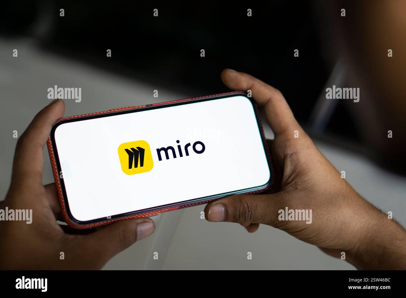 Dhaka, Bangladesh- 19 Sep 2024: Miro logo is displayed on smartphone ...