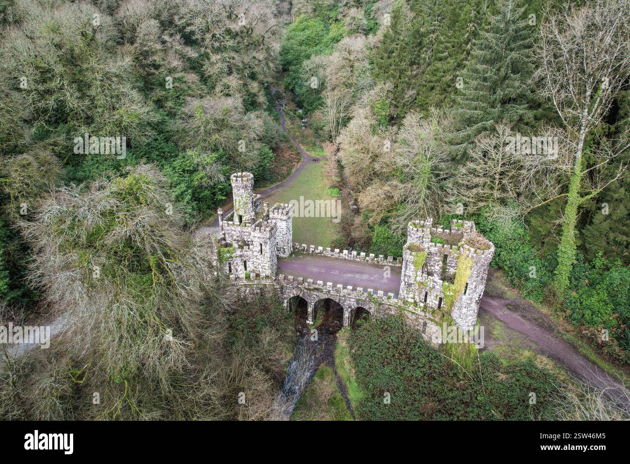 Aerial view of Ballysaggartmore Towers, Ireland, showcasing its ...