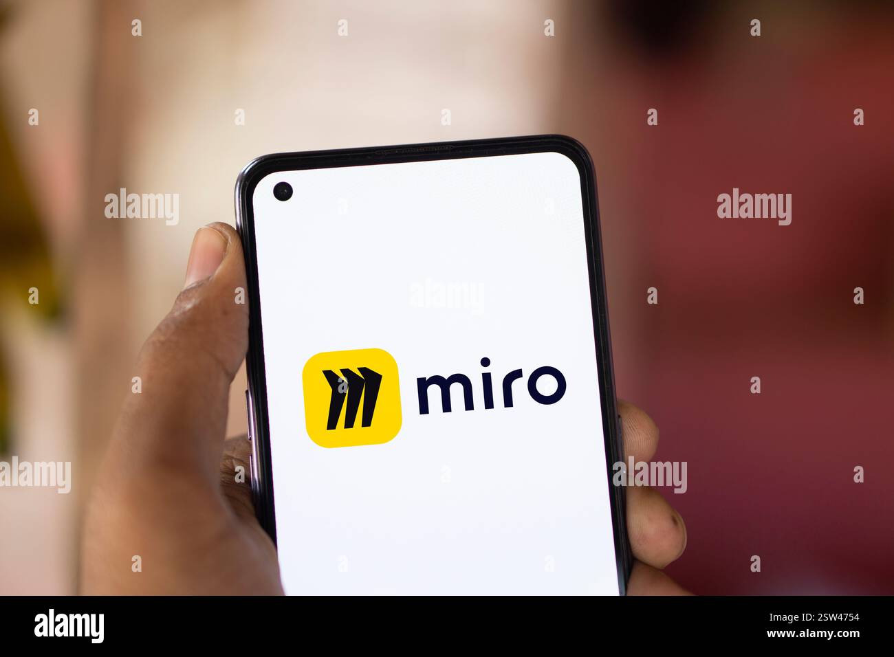 Dhaka, Bangladesh- 19 Sep 2024: Miro logo is displayed on smartphone ...