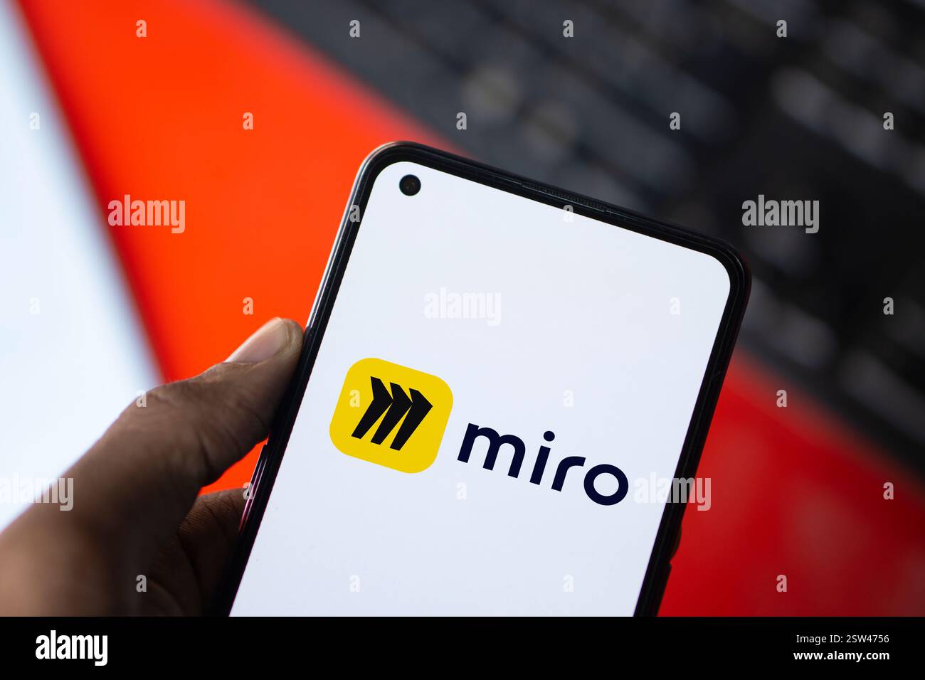 Dhaka, Bangladesh- 19 Sep 2024: Miro logo is displayed on smartphone ...