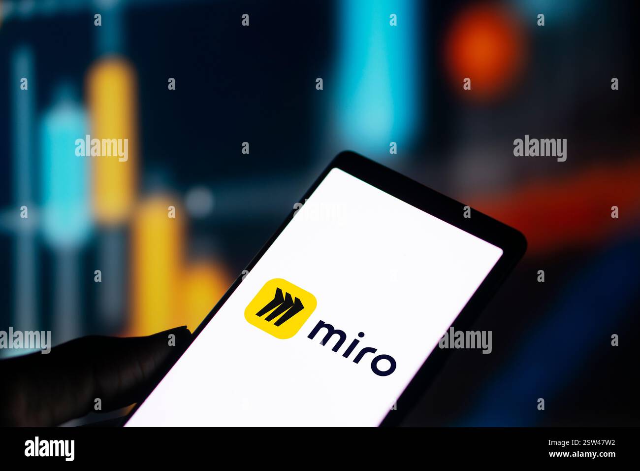 Dhaka, Bangladesh- 19 Sep 2024: Miro logo is displayed on smartphone ...