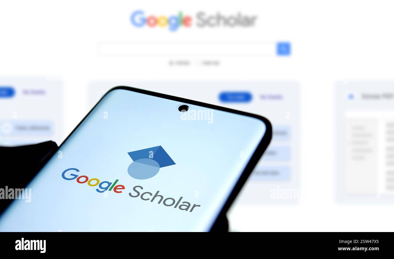 Dhaka, Bangladesh, Google Scholar logo is displayed on smartphone Stock ...