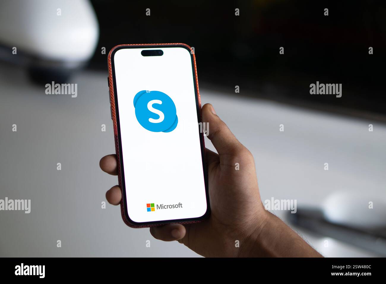 Dhaka, Bangladesh- 19 Sep 2024: Microsoft Skype logo is displayed on smartphone Stock Photo - Alamy