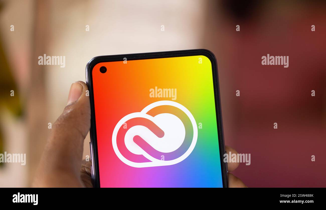 Dhaka, Bangladesh- 21 Sep 2024: Adobe Creative Cloud logo is displayed ...