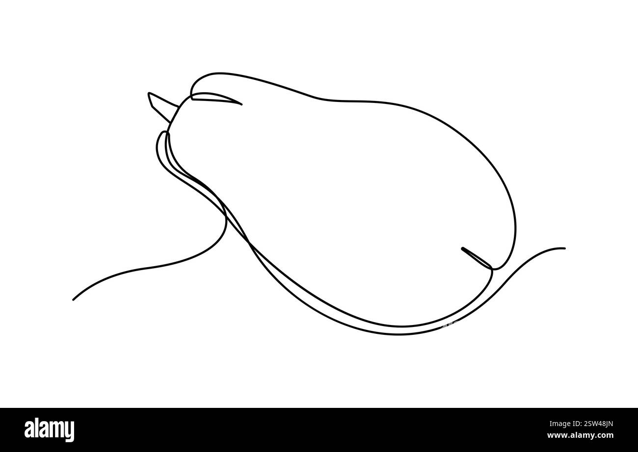Continuous single one line drawing of fresh papaya exotic tropical ...