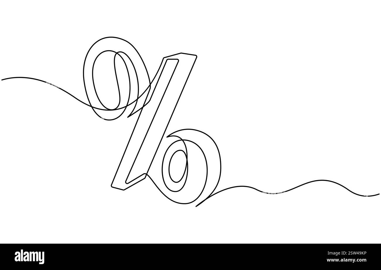 percent sign one line art Stock Vector Image & Art - Alamy