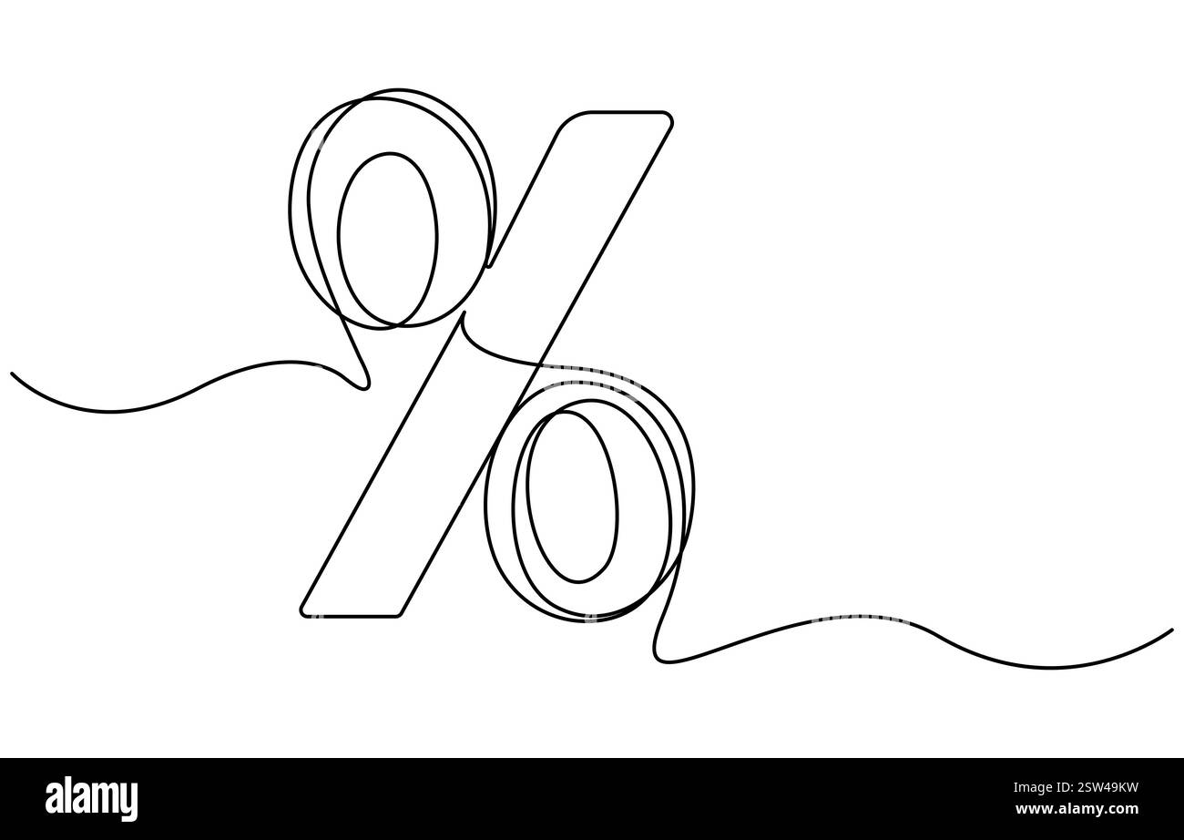 percent sign one line art Stock Vector Image & Art - Alamy