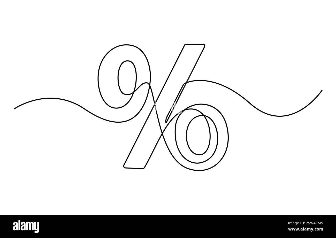 percent sign one line art Stock Vector Image & Art - Alamy