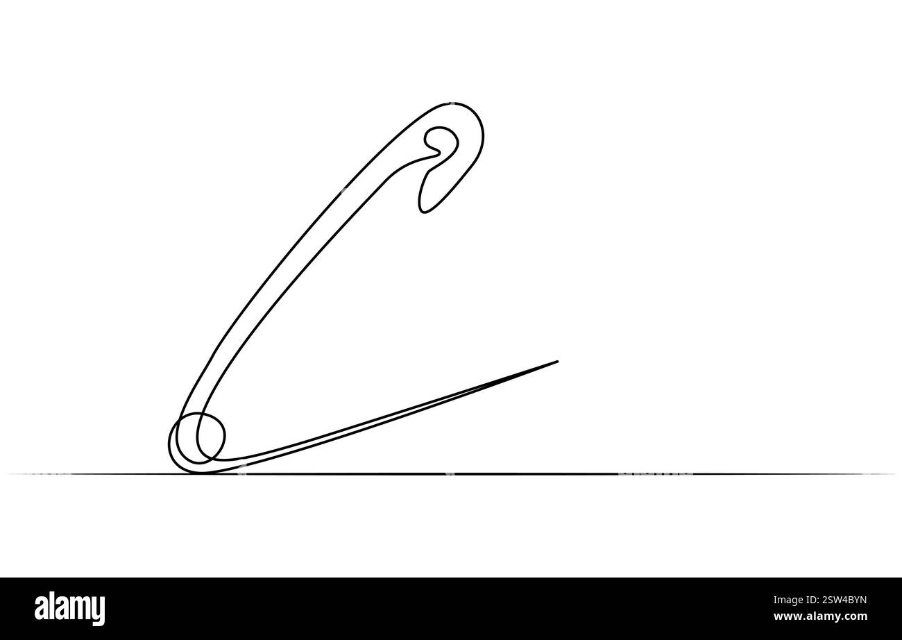 Continuous one line safety pin. Single line art safety pin Stock Vector ...