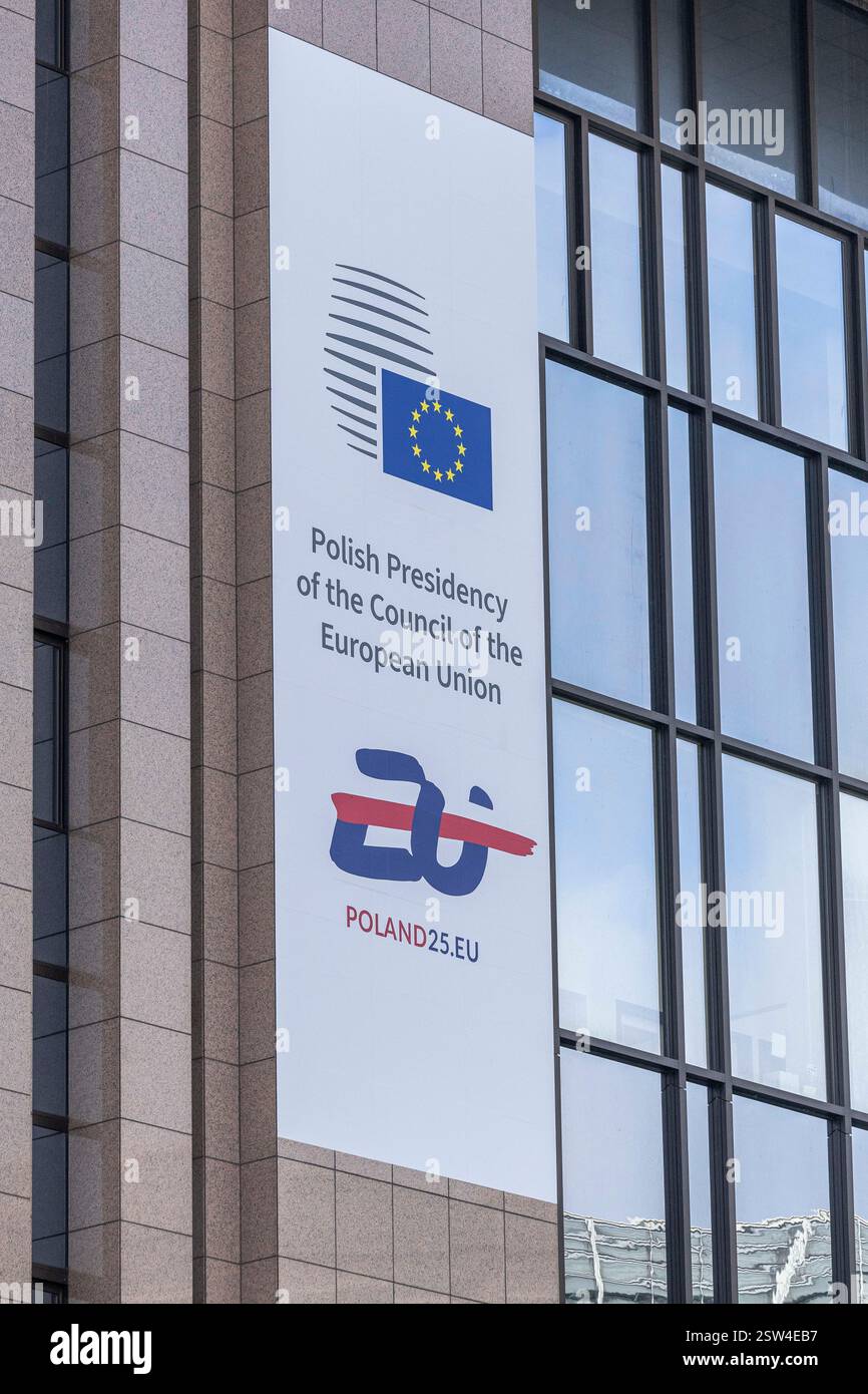 Brussels , 14/02/2025 : Illustration of the European Quarter and the ...