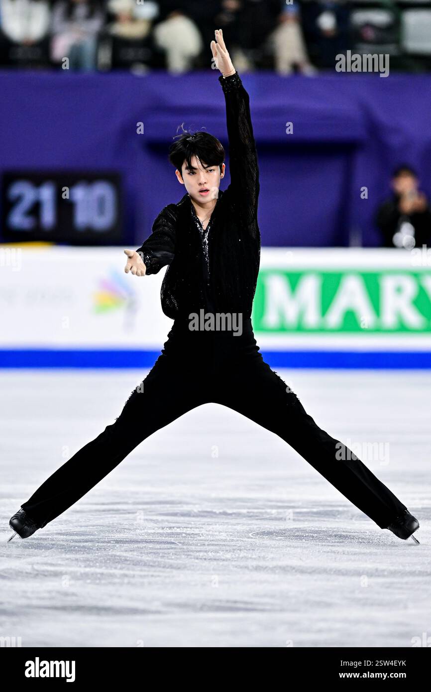 Junhwan CHA (KOR), during Men Short Program, at the ISU Four Continents Figure Skating ...