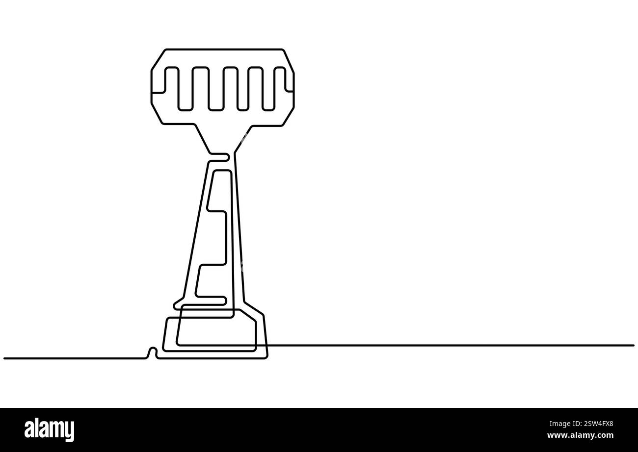 continuous line vector illustration design traffic cone, Road cone ...