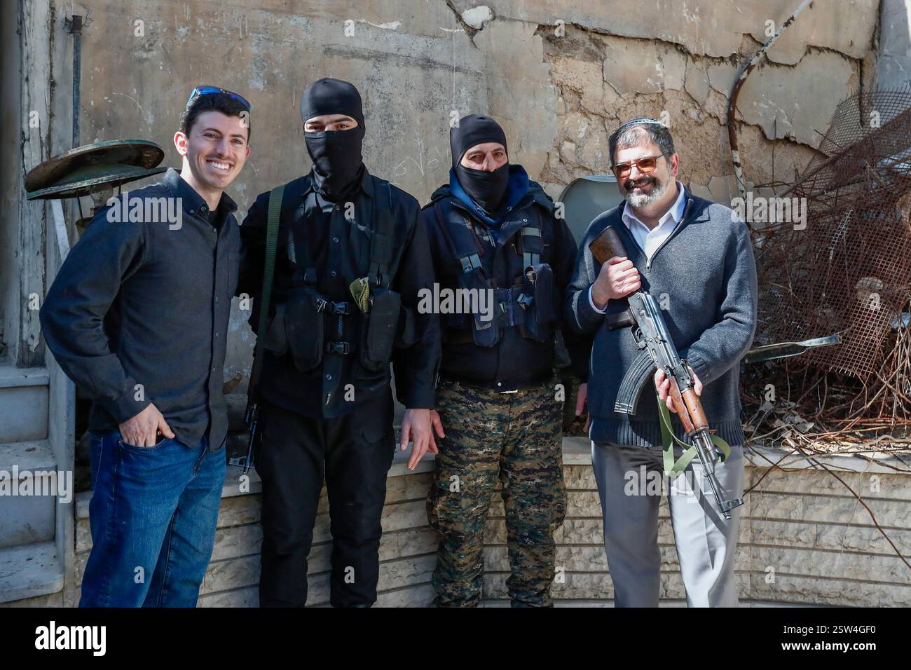 Two men part of an Jewish-American delegation have their picture taken ...