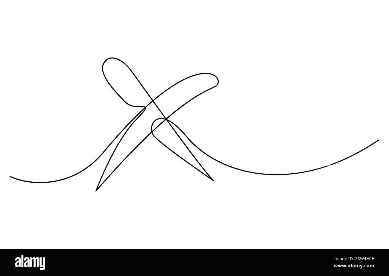 Continuous one line drawing Wrong Mark Stock Vector Image & Art - Alamy