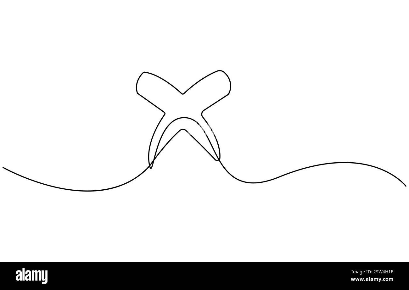 Continuous one line drawing Wrong Mark Stock Vector Image & Art - Alamy