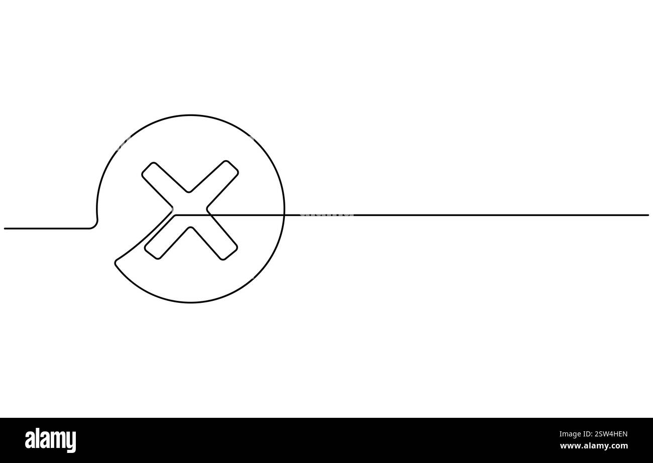 Continuous one line drawing Wrong Mark Stock Vector Image & Art - Alamy