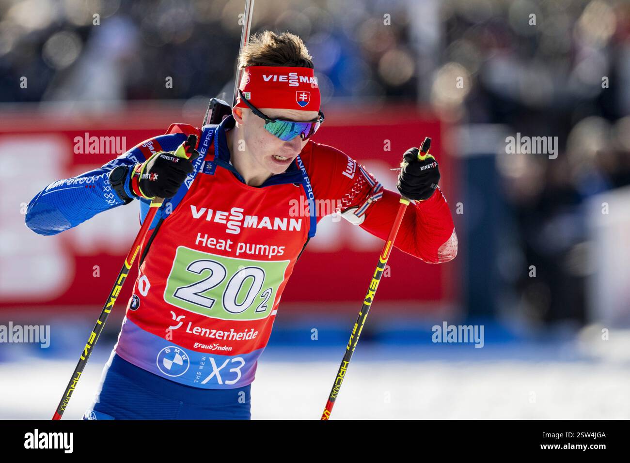 Jakub Borgula of Slovakia competes during the single mixed relay race ...