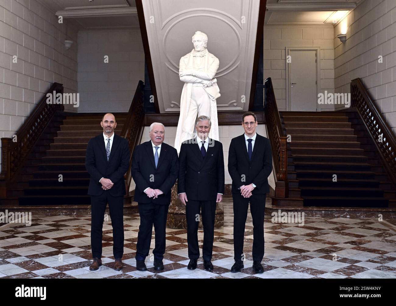 John Cockerill chairman of the board Bernard Serin (2L), King Philippe ...
