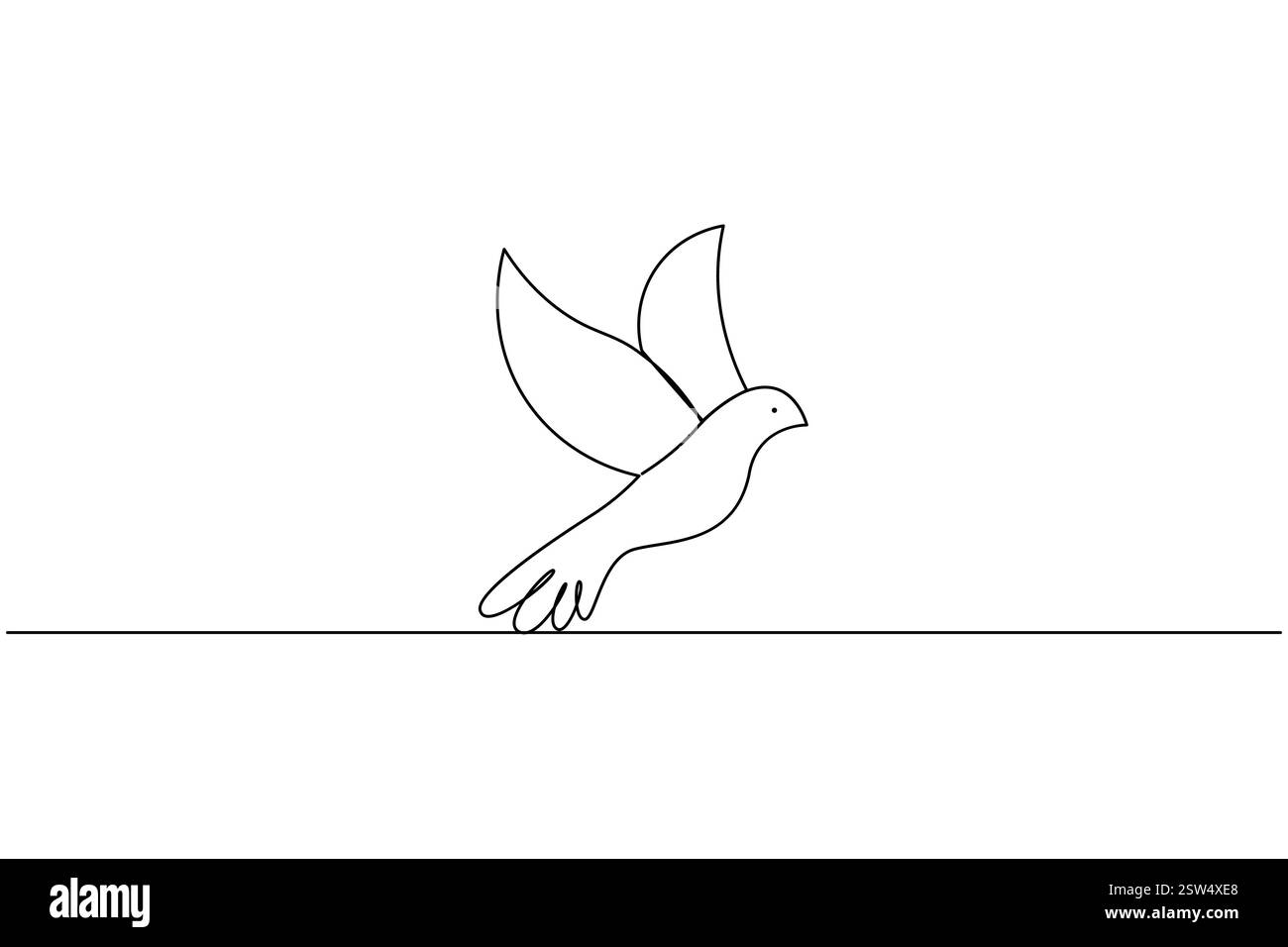 Bird continuous one line drawing and minimalist style isolate outline ...
