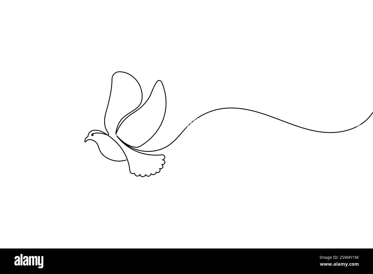 Bird continuous one line drawing and minimalist style isolate outline ...