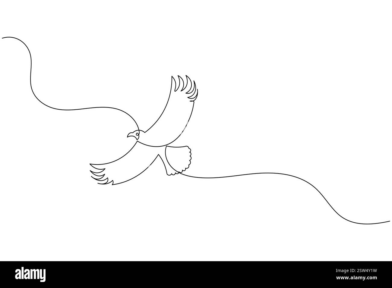 Bird continuous one line drawing and minimalist style isolate outline ...