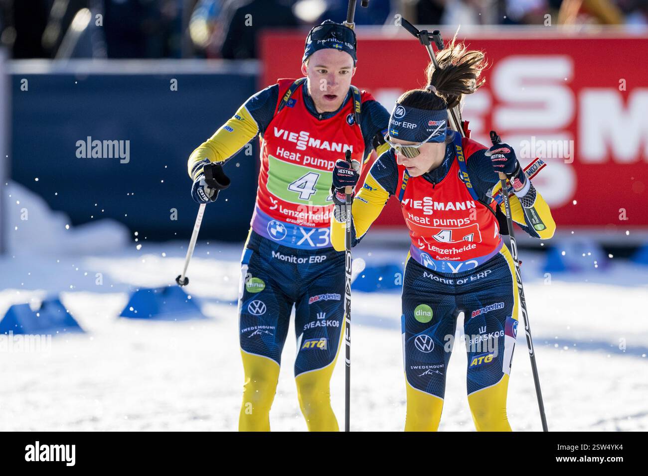 Sebastian Samuelsson of Sweden, left, and Ella Halvarsson compete ...
