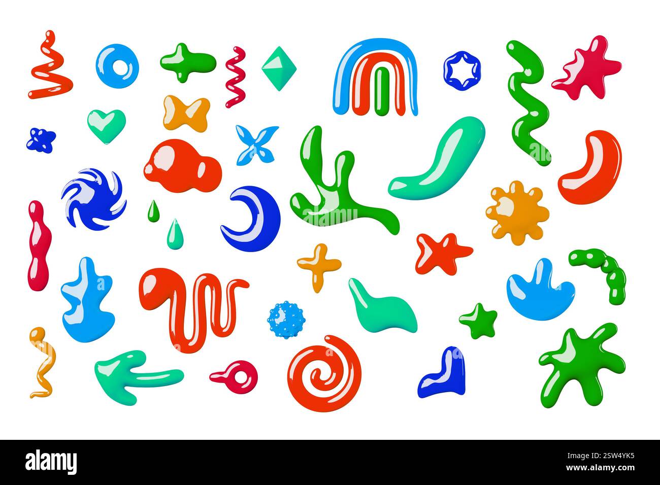 Colorful Bizarre Organic Abstract Geometric Shapes, Figures, Forms and ...