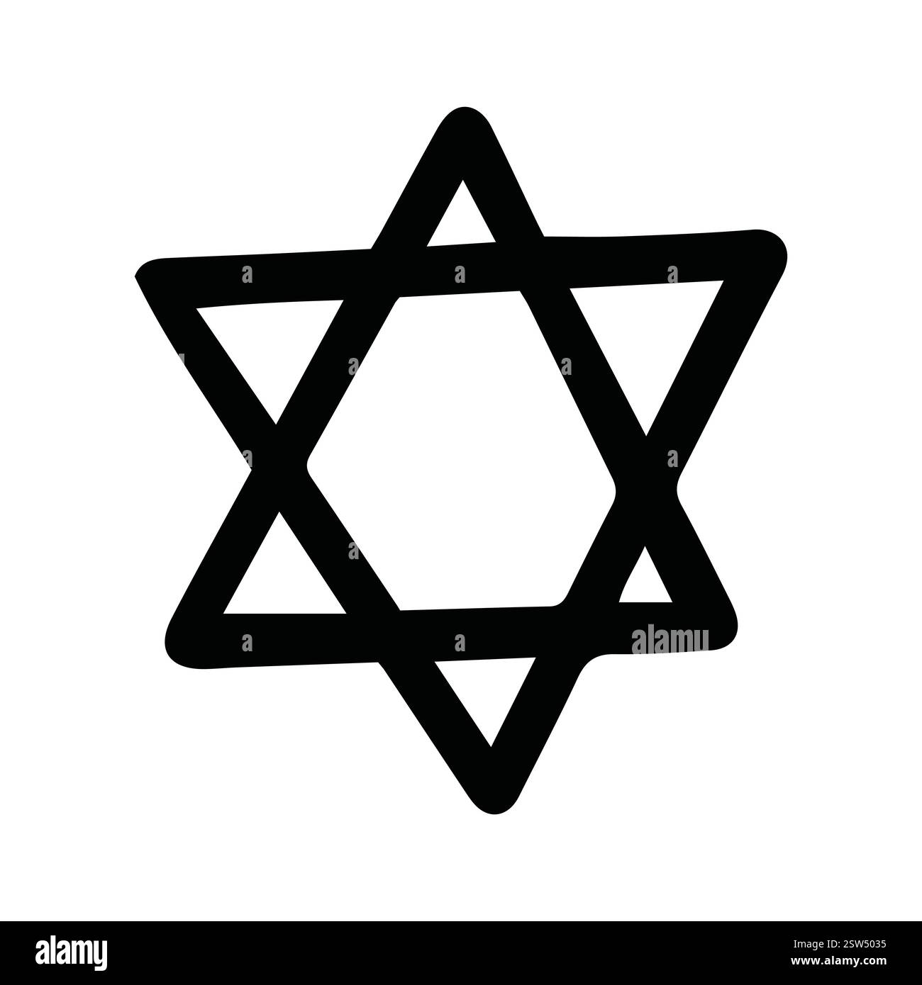 Hand Drawn Six-Pointed Star of David Icon Jewish Symbol Stock Vector ...