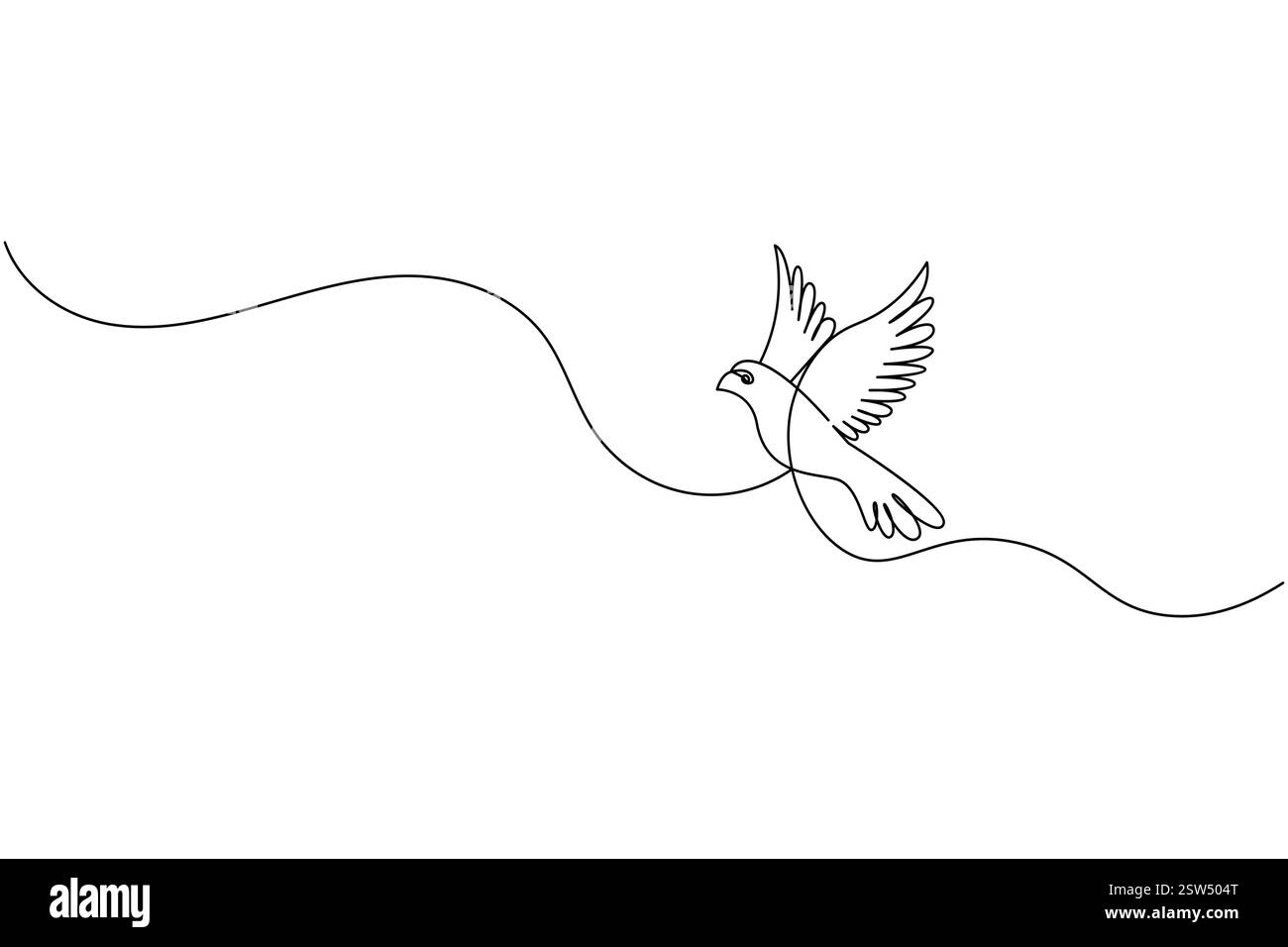 Bird continuous one line drawing and minimalist style isolate outline ...