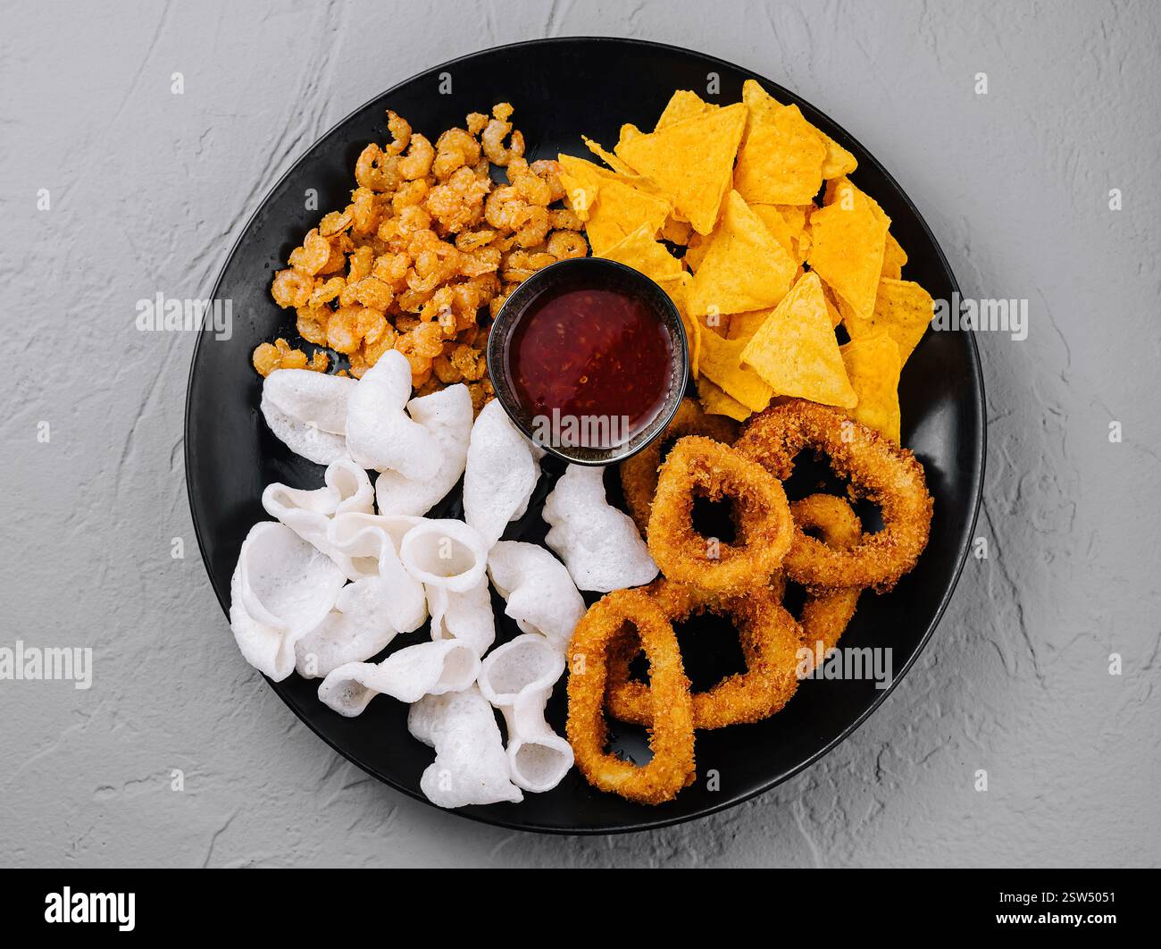 Assorted snack platter with dipping sauce Stock Photo - Alamy