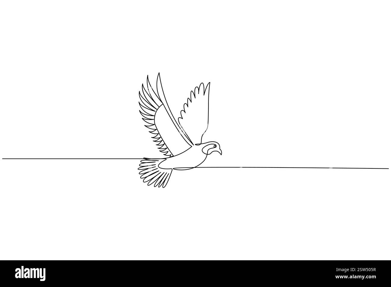 Bird continuous one line drawing and minimalist style isolate outline ...