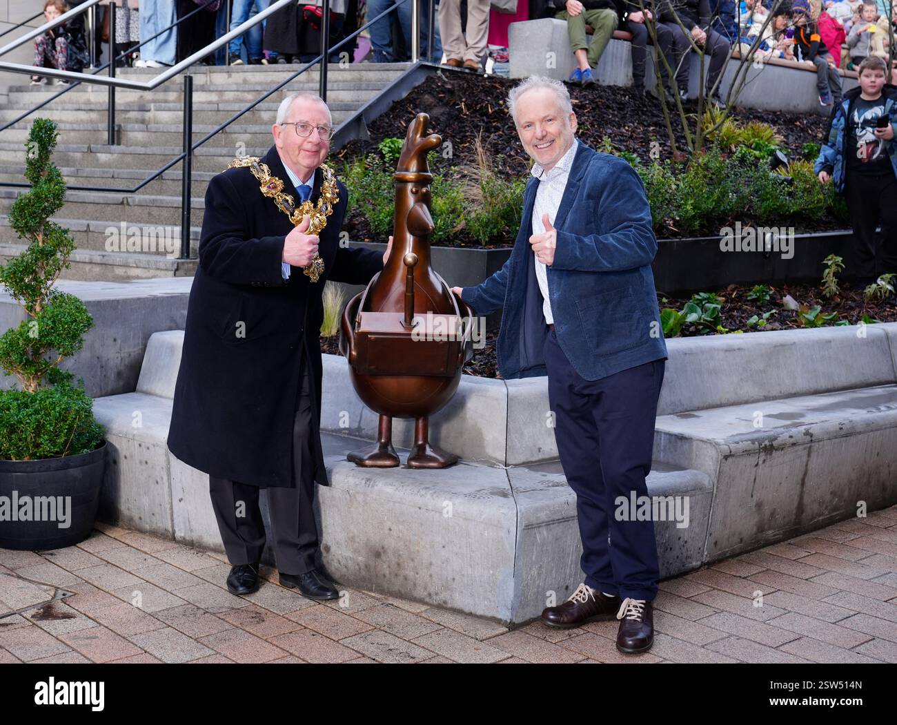 Wallace and Gromit creator Nick Park and the Mayor of Preston ...
