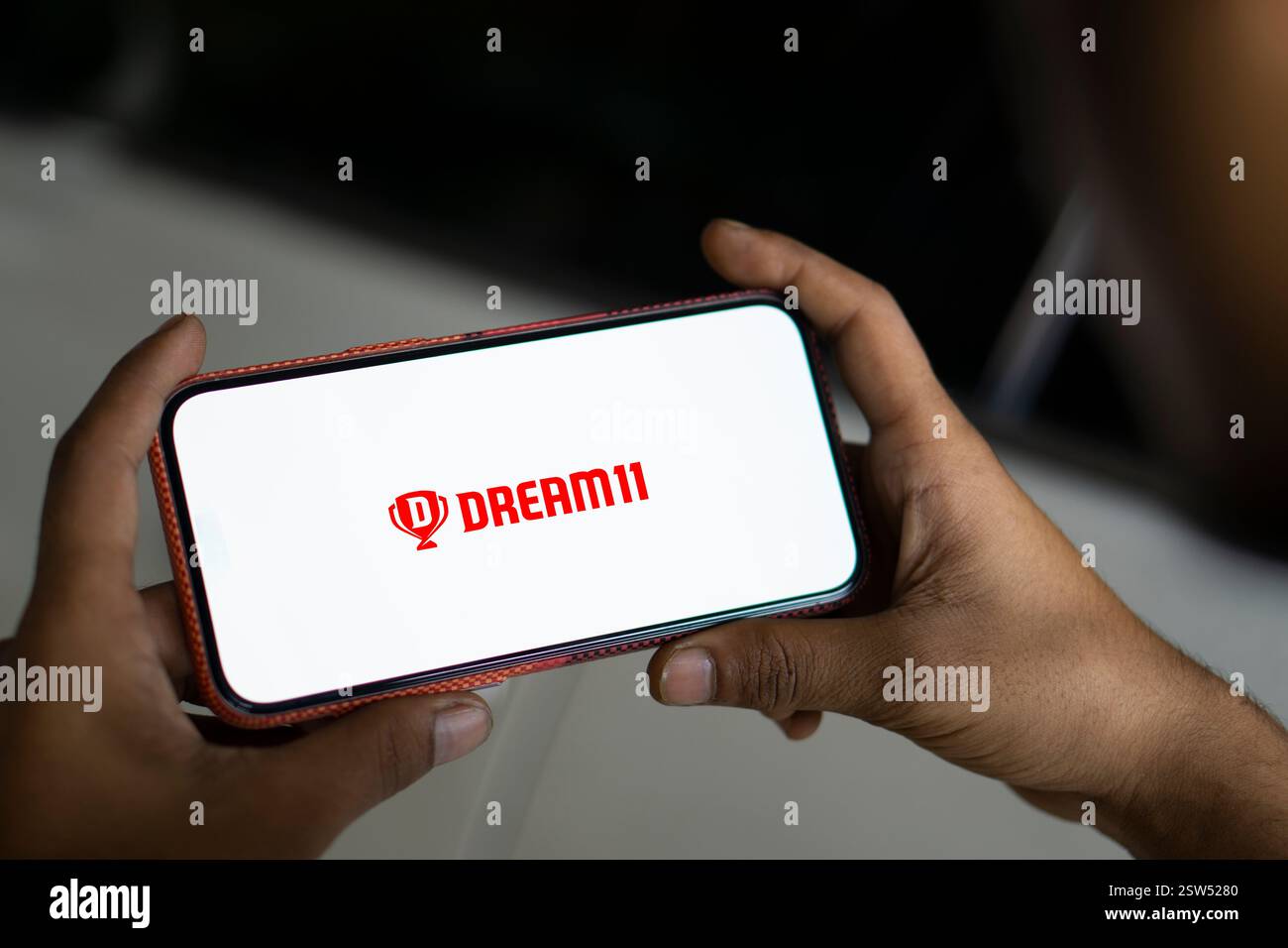 Dhaka, Bangladesh- 26 Sep 2024: Dream11 logo is displayed on smartphone ...