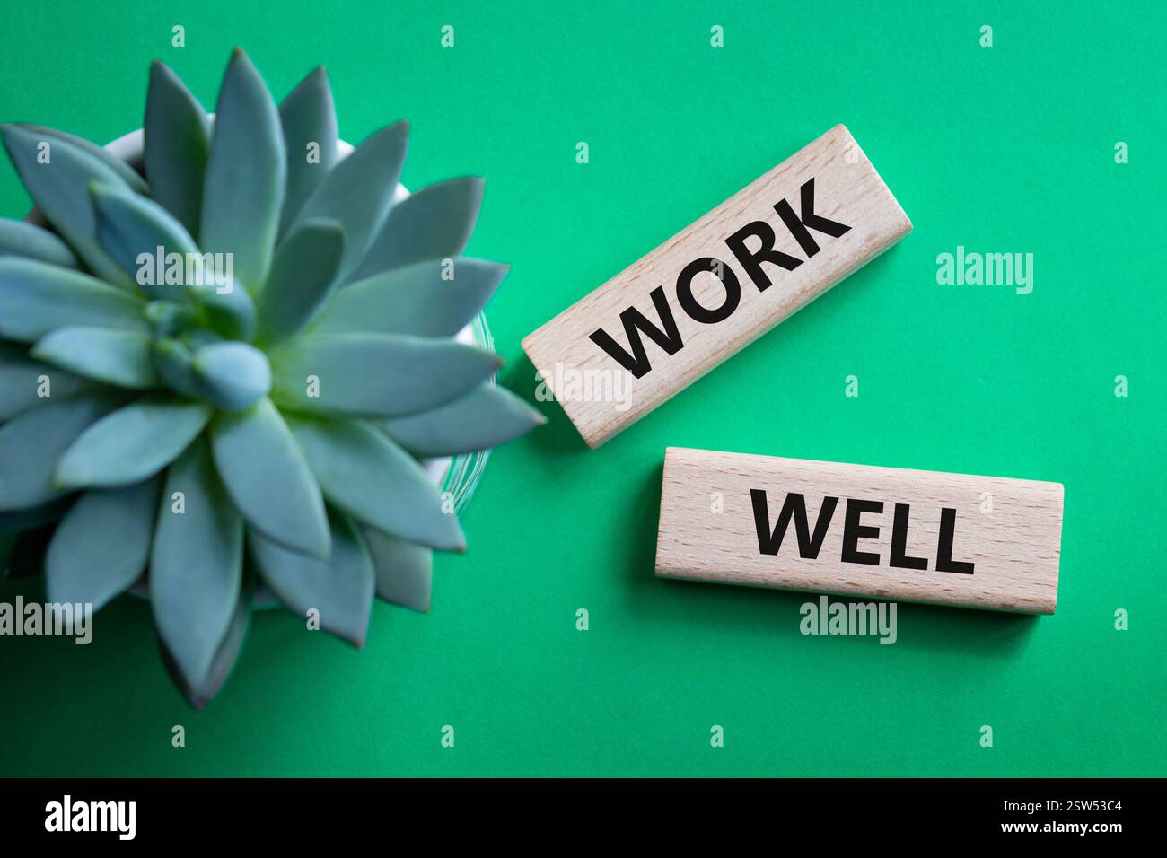 Work Well symbol. Concept word Work Well on wooden blocks. Beautiful ...