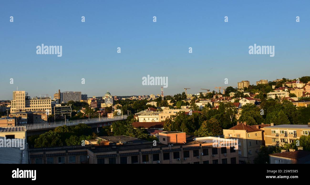 Panorama of the city of Belgrade. Urban scene of the old part of ...