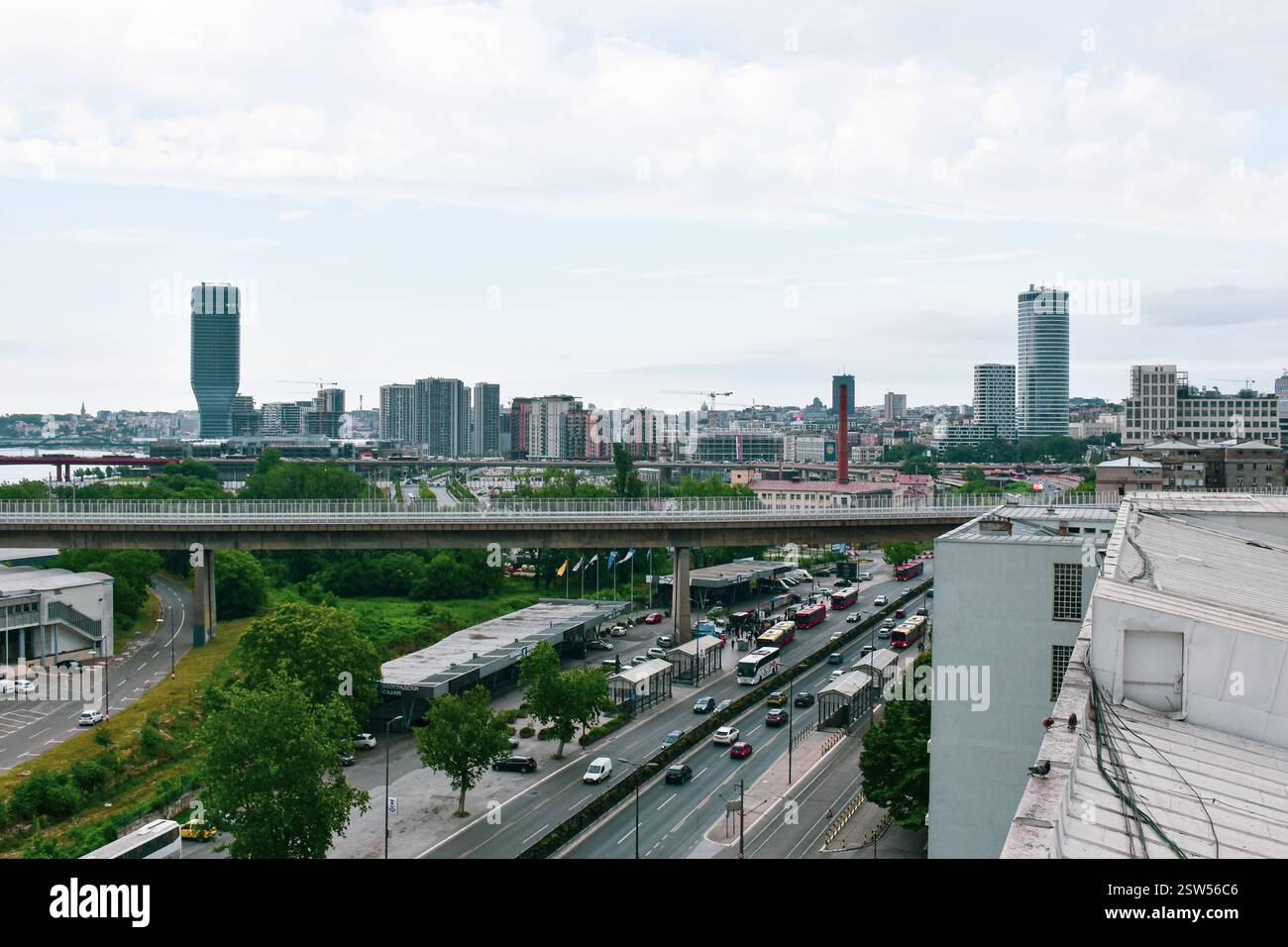 Panorama of the city of Belgrade. Cityscape and city bustle Stock Photo ...