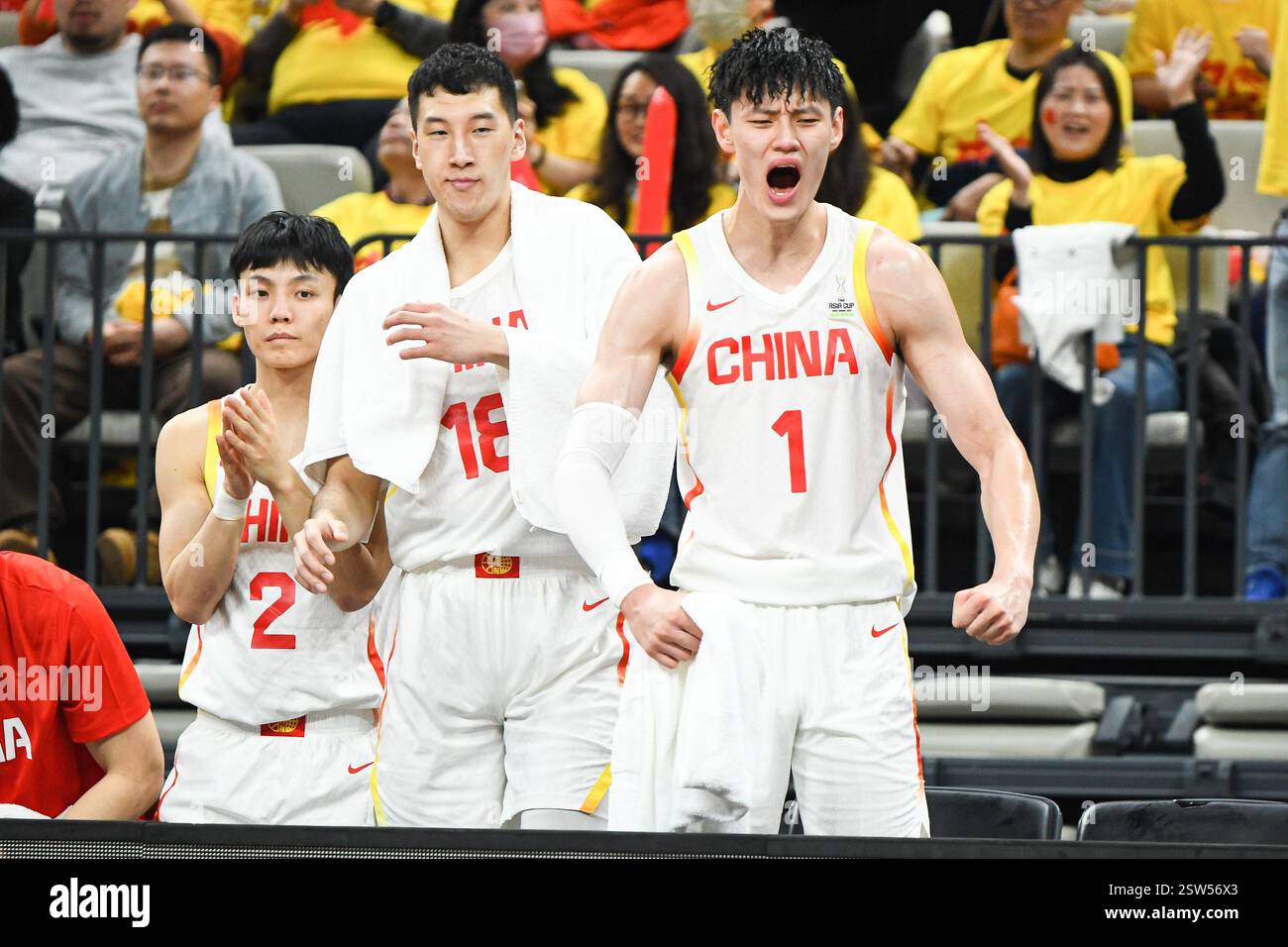 Shenzhen, China. 20 February, 2025. Fanbo Zeng of China during the FIBA ...