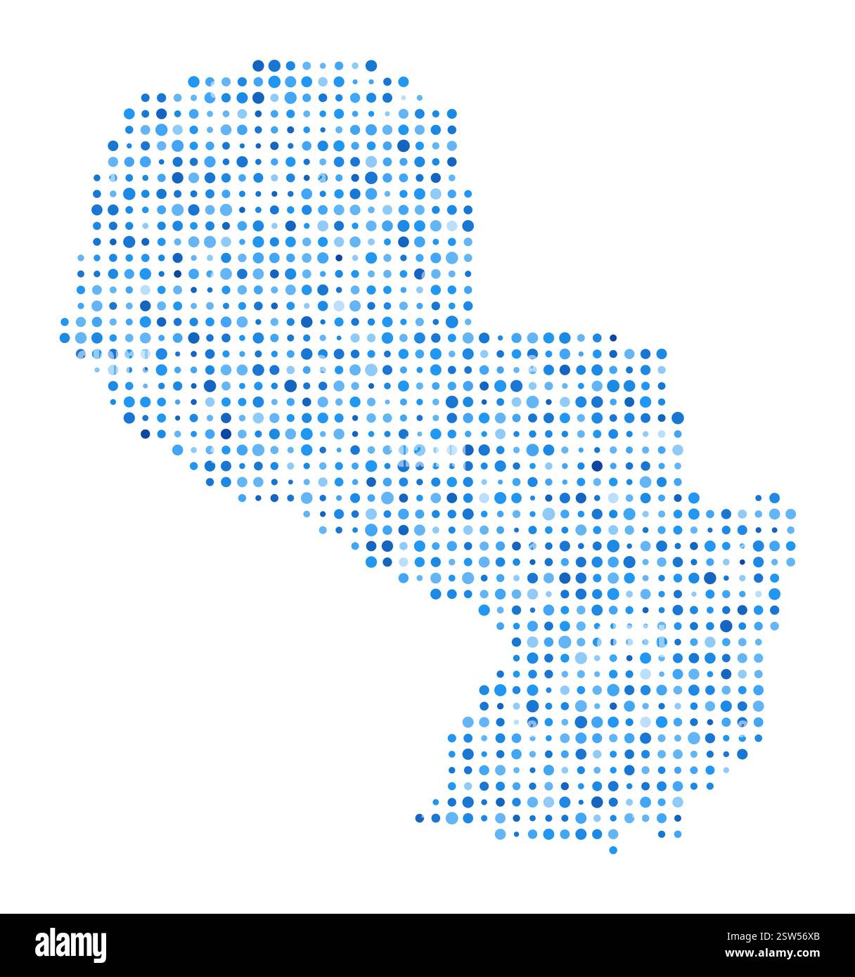 Paraguay dot map. Country digital style shape. Paraguay vector image ...