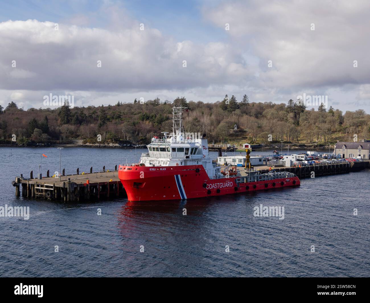 UK Coastguard multi purpose offshore vessel IEVOLI BLACK moored at ...