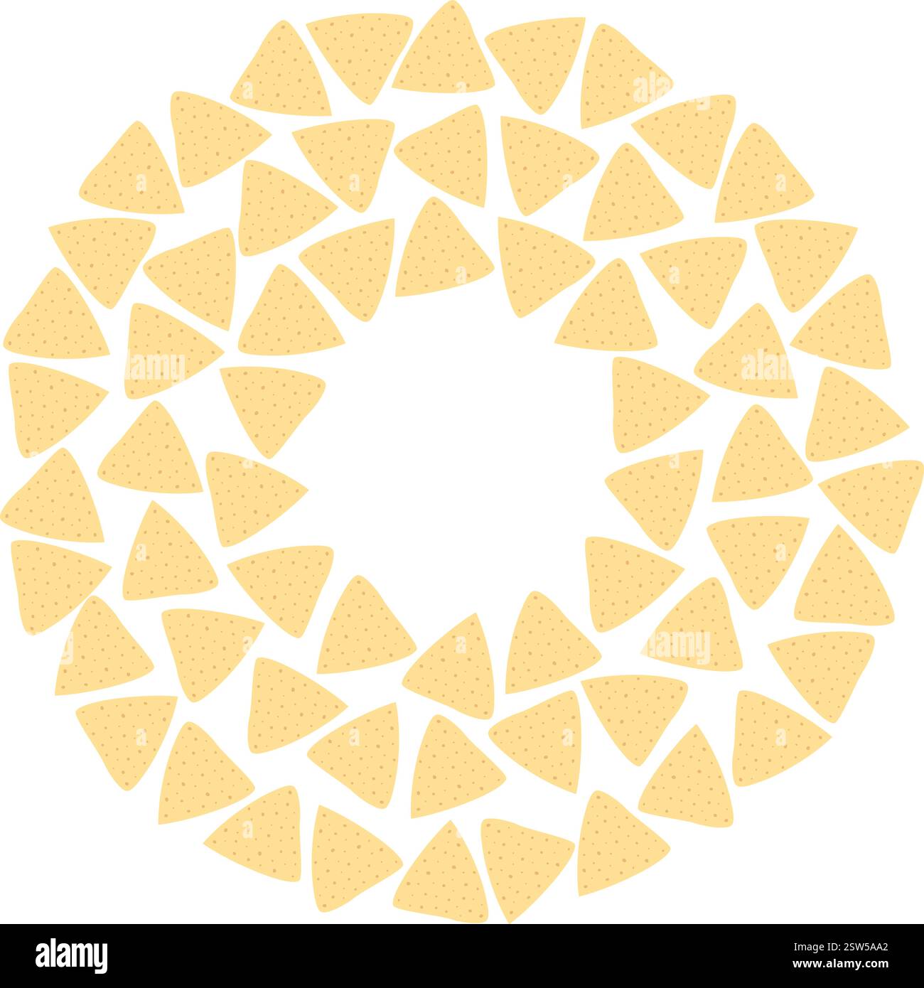 Nachos Triangular Tortilla chips Circular Frame border Mexican food or Nacho Day Copy space ...