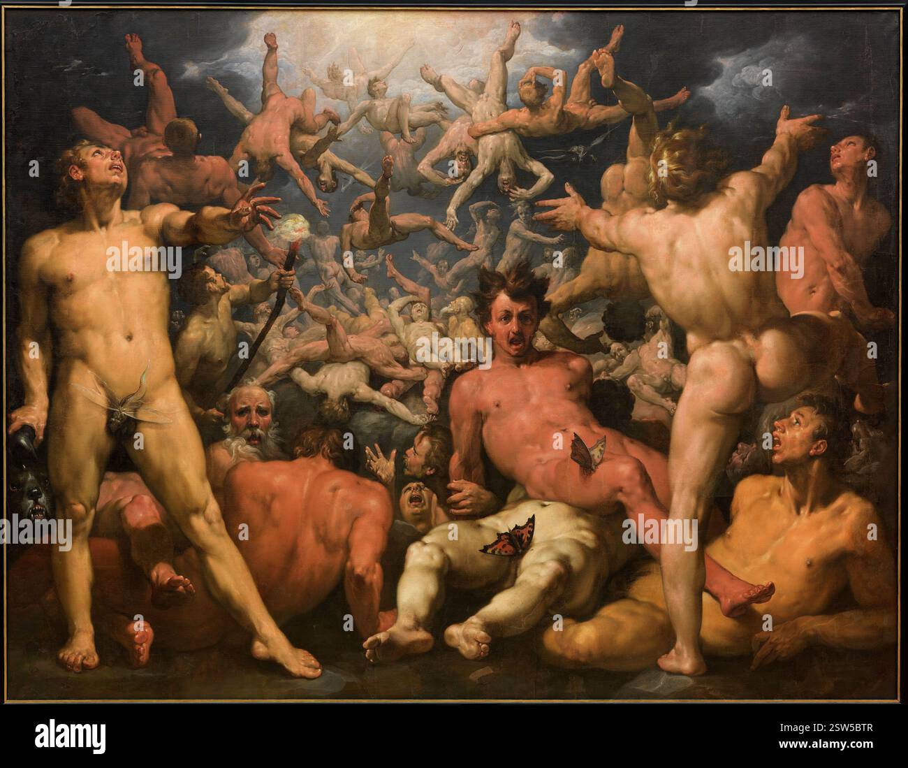 The Fall of the Titans, oil painting by Cornelis Cornelisz van Haarlem, 1588–1590 Stock Photo ...