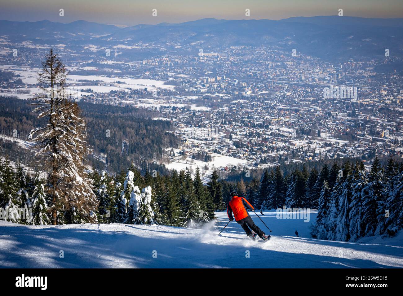 Liberec, Czech Republic. 20th Feb, 2025. People enjoy winter sports in ...