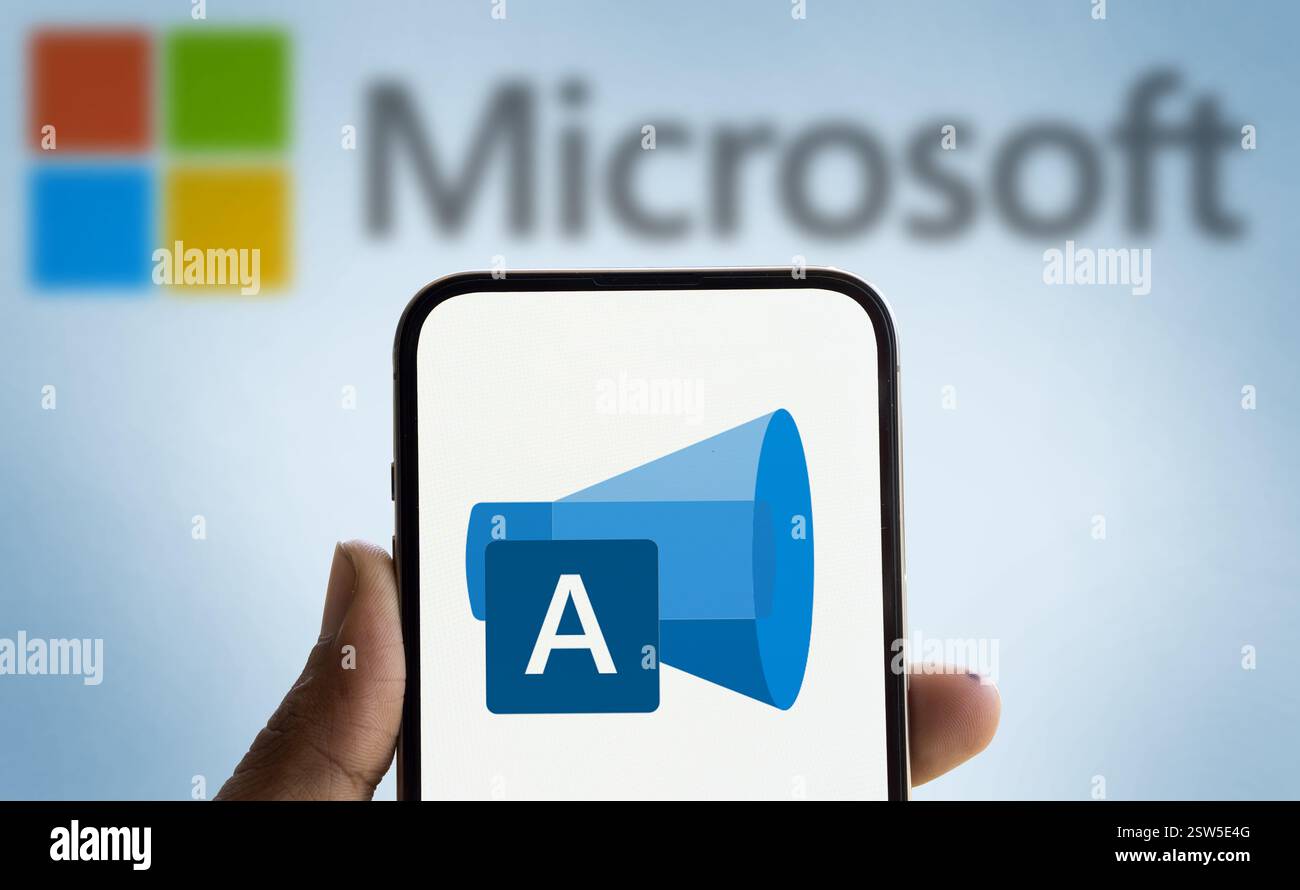 Dhaka, Bangladesh- 26 Sep 2024: Microsoft advertising logo is displayed ...