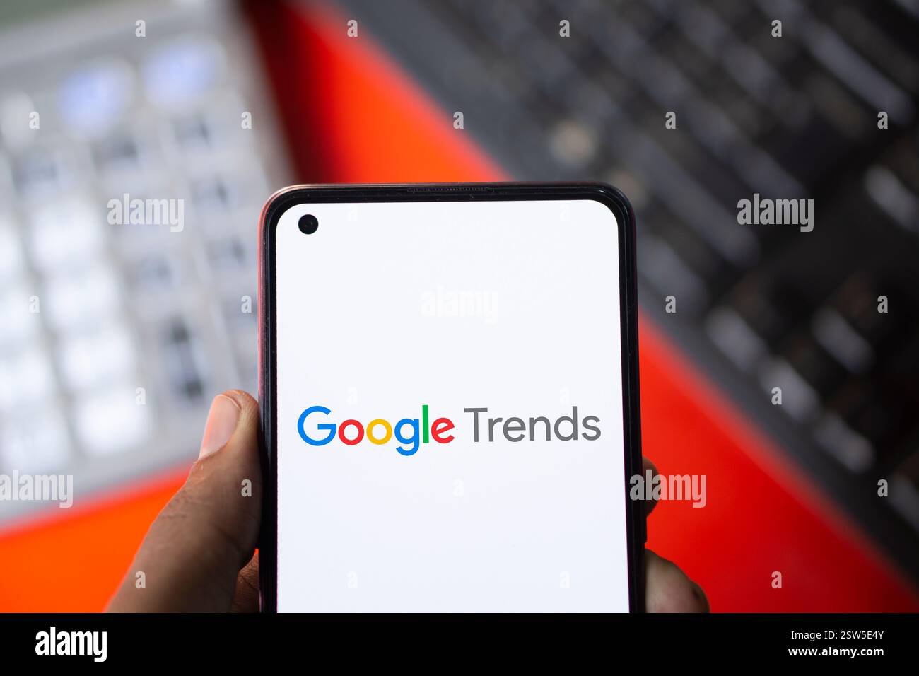 Dhaka, Bangladesh- 28 Sep 2024: Google Trends logo is displayed on ...