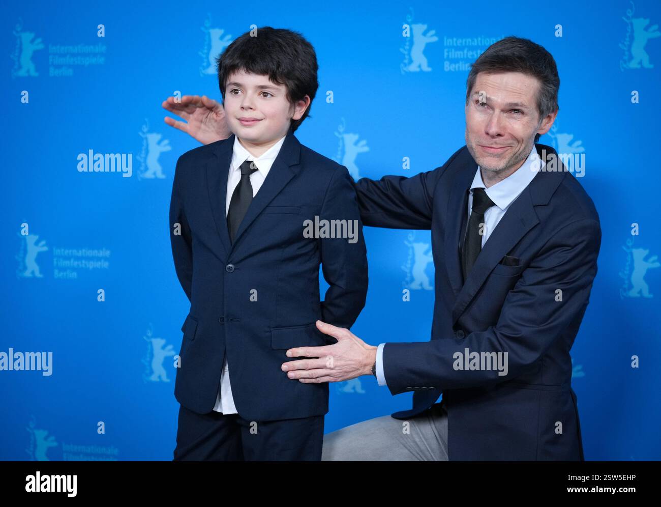 Berlin, Germany. 20th Feb, 2025. Director Lionel Baier (r) and actor ...