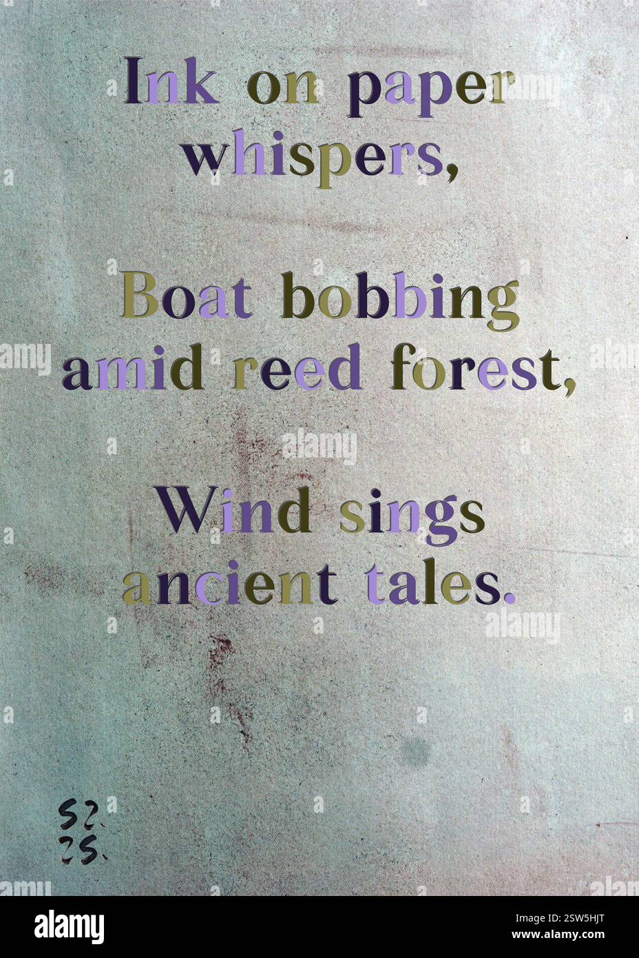 Ink on paper whispers, Boat bobbing amid reed forest, Wind sings ...