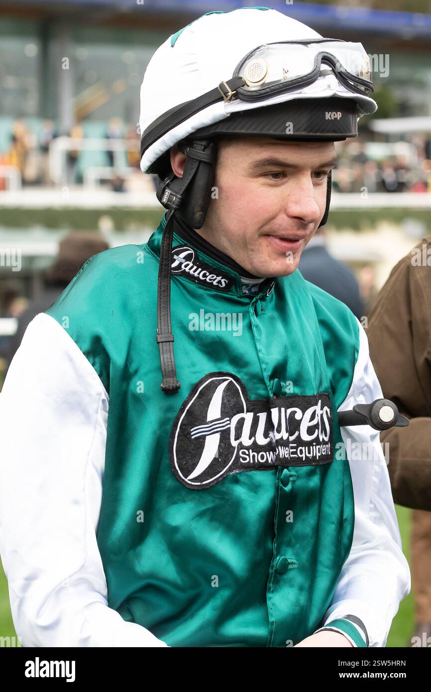 Ascot, Berkshire, UK. 15th February, 2025. Jockey Charlie Deutsch in ...