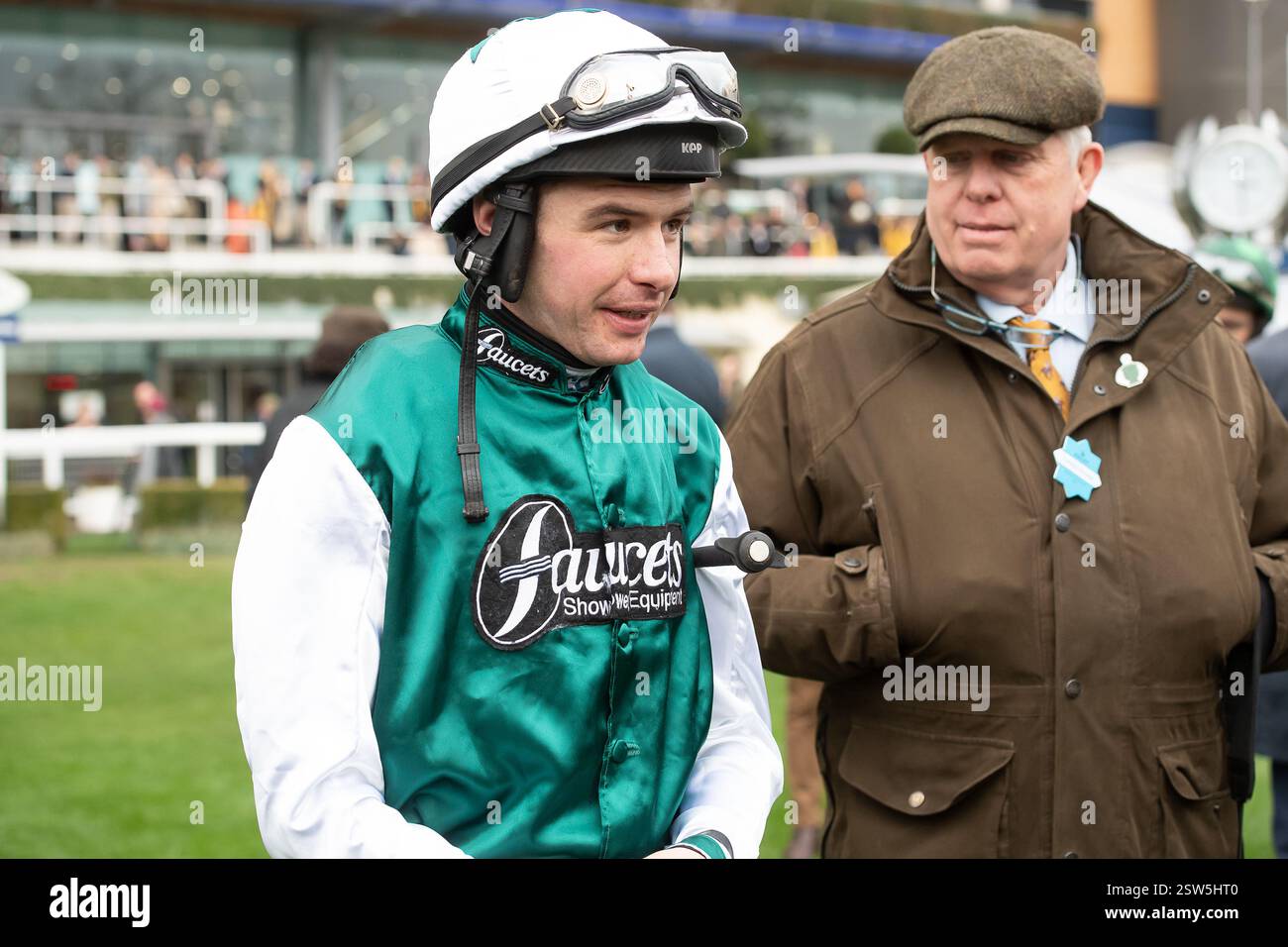 Ascot, Berkshire, UK. 15th February, 2025. Jockey Charlie Deutsch in ...